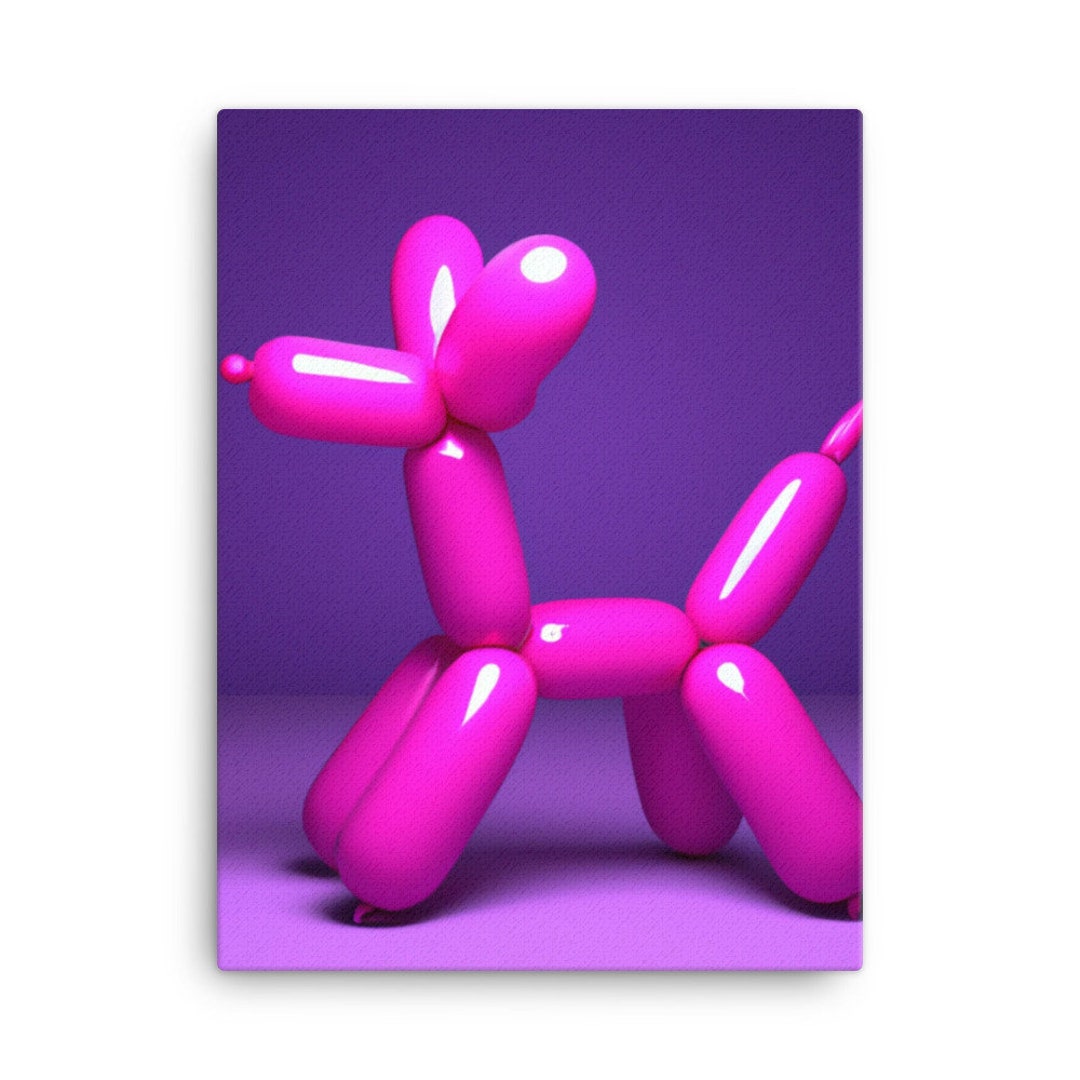 Pink Balloon Dog AI Generated Art Canvas Wall Art Home Decor - Etsy