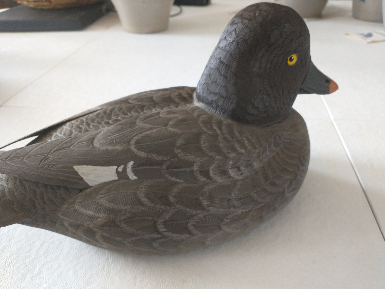 Vintage Goldeneye Duck Decoy Folk Art Hand Painted Signed EL - Etsy