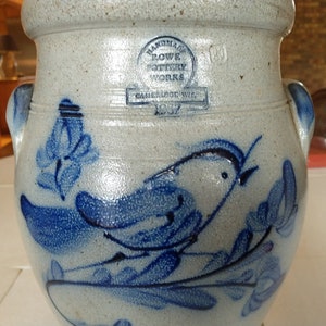 Vintage Rowe Pottery Works Stoneware Salt Glaze Water Cooler With Ears ...