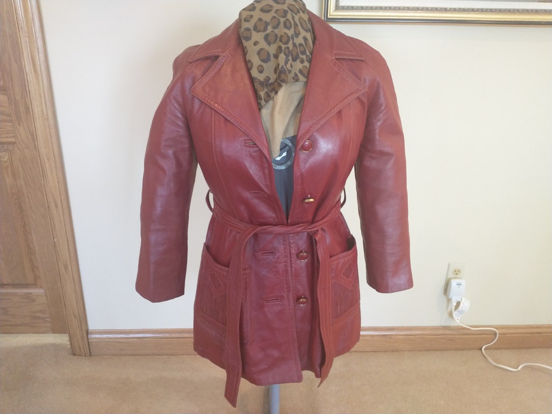 Vintage Dan Di Modes Disco Leather Women's Red Leather Jacket Size ...