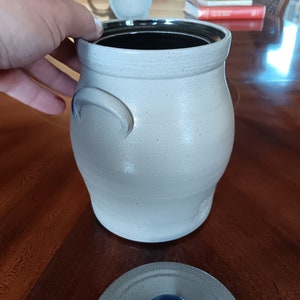 Vintage Rowe Pottery Stoneware Salt Glaze Jar Rooster Motif With Ears ...