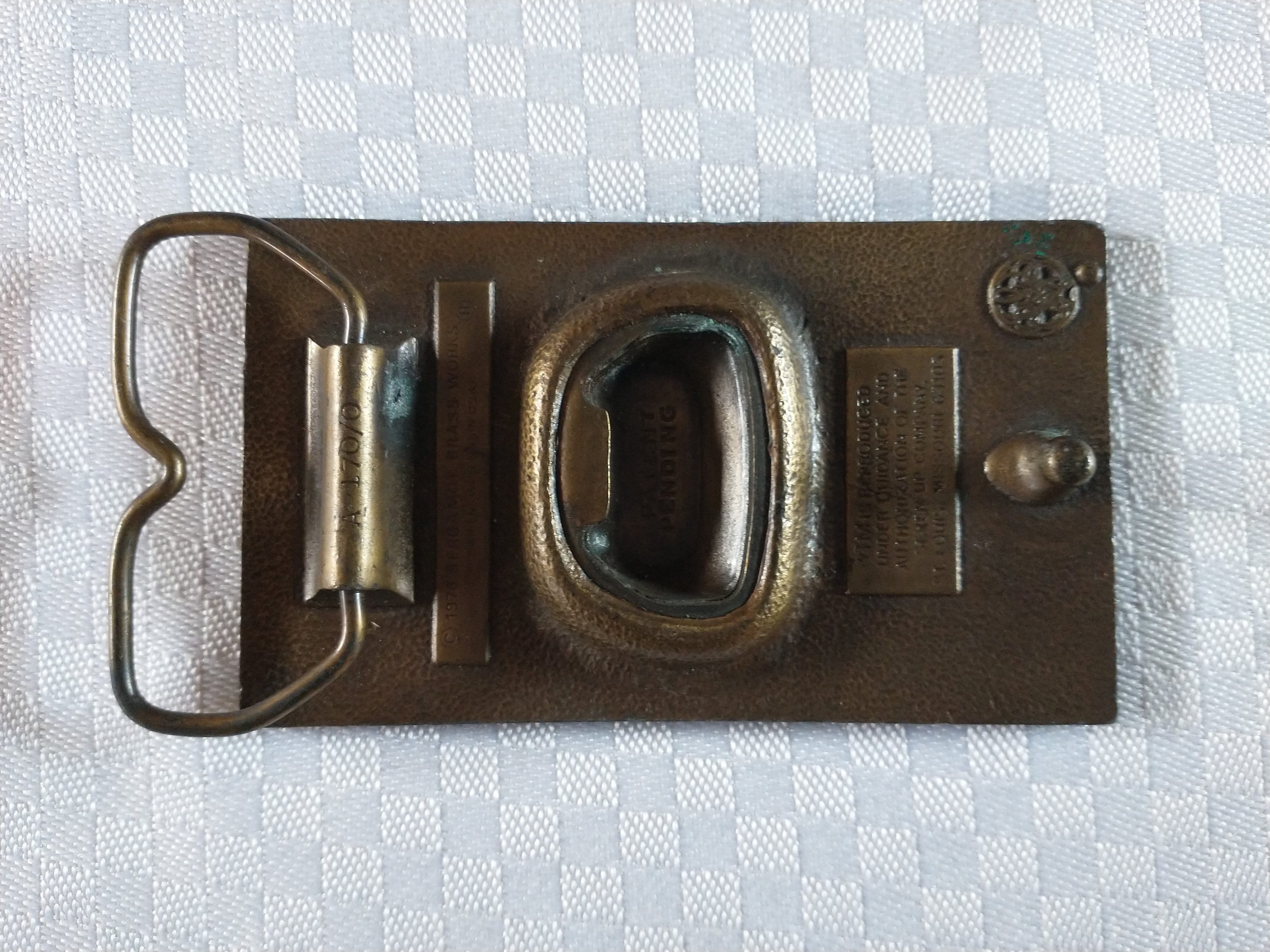 Vintage 7UP Bottle Opener Belt Buckle 1978 Brass - Etsy