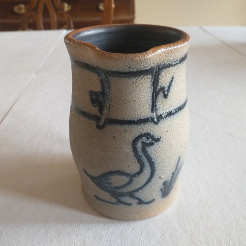 Vintage Rowe Pottery Works Stoneware Pitcher Floral Design - Etsy