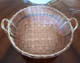 WINNEBAGO INDIAN BASKET Vintage Native American Ho-chunk Ash Splint ...