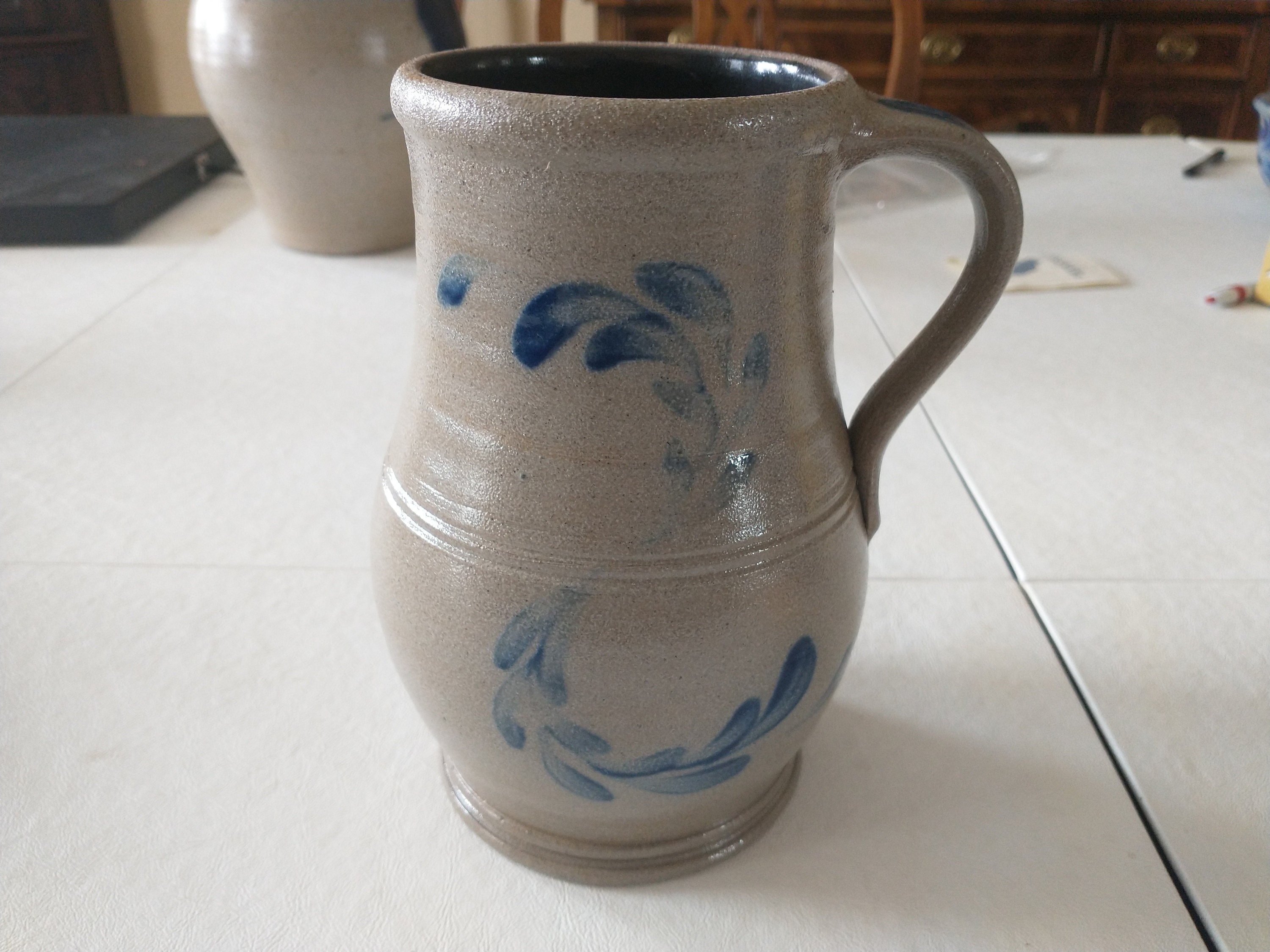 Miniatures Rowe Pottery 1992 Pie Plate Bird Gallon Flower Crock Pitcher ...