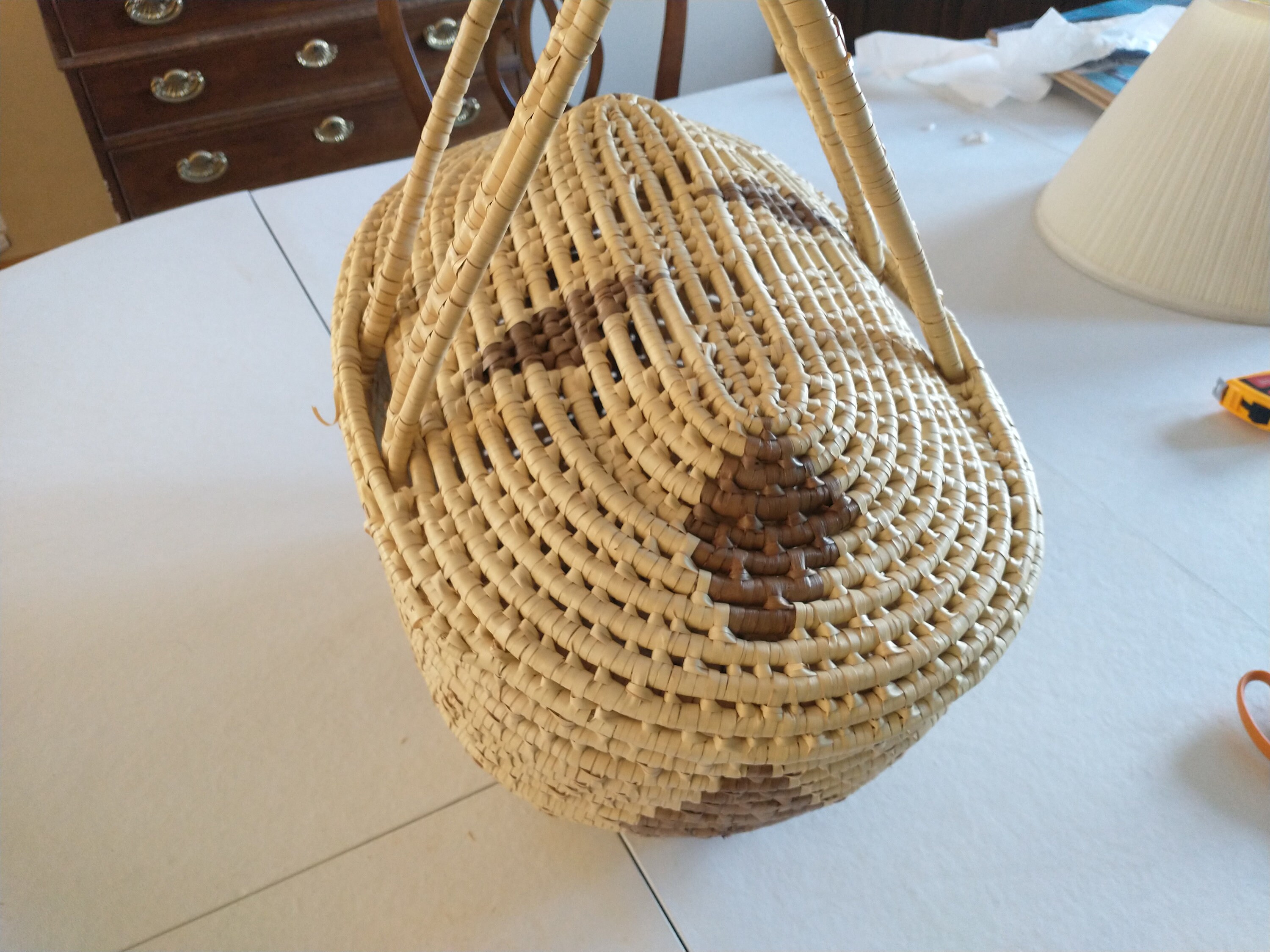 Vintage Mexican Handled Basket With Lid From Cancun 1984 | Etsy