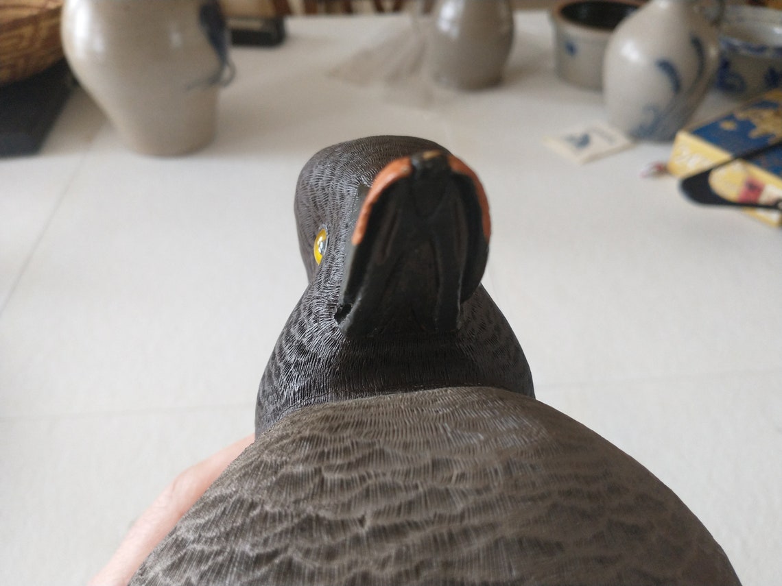 Vintage Goldeneye Duck Decoy Folk Art Hand Painted Signed EL - Etsy