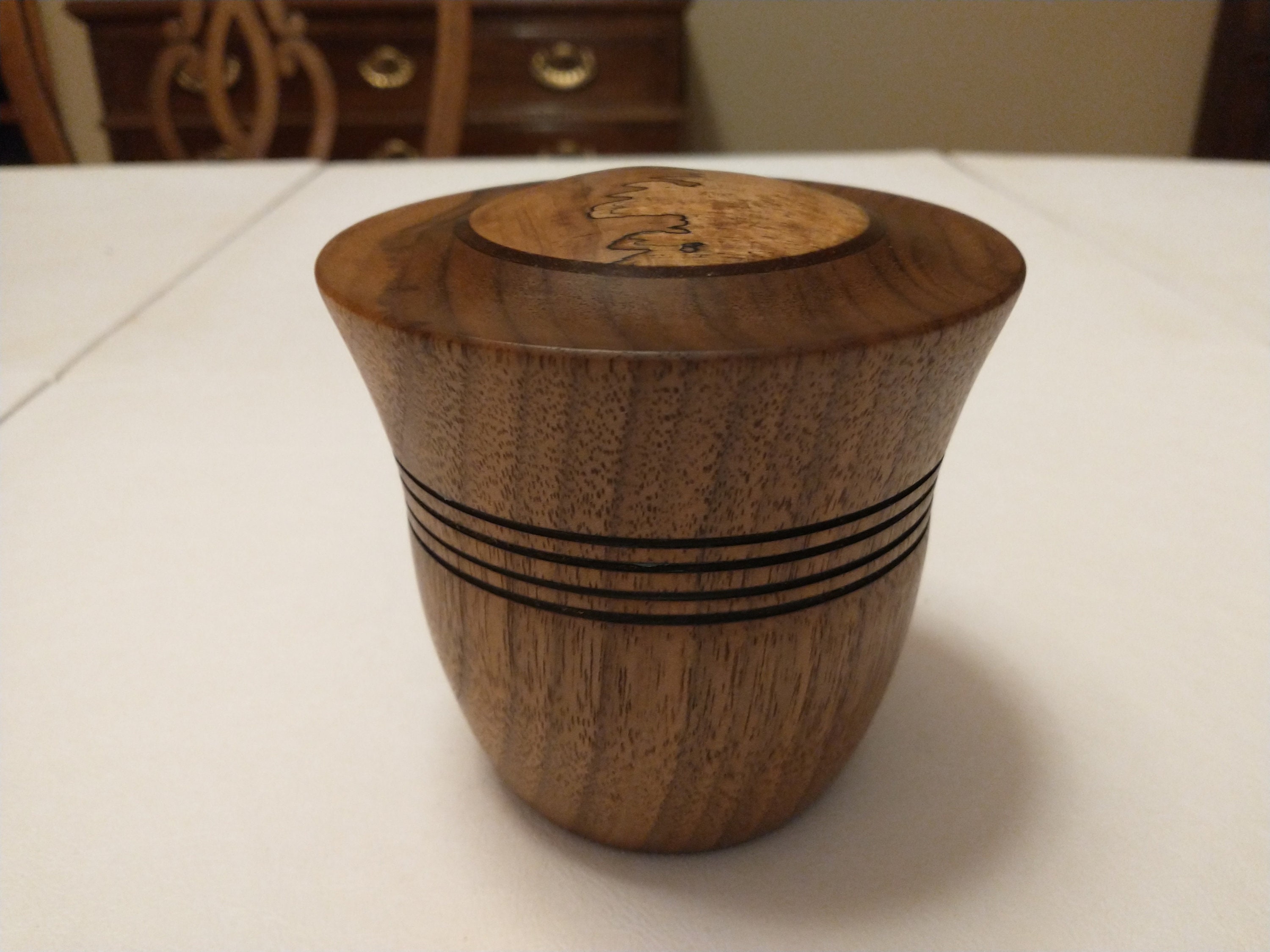 Vintage Don Isaacson Turned Wooden Box With Figured Wood Inlay - Etsy