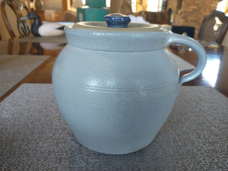 Vintage Wisconsin Pottery Stoneware Salt Glaze Bean Pot With - Etsy