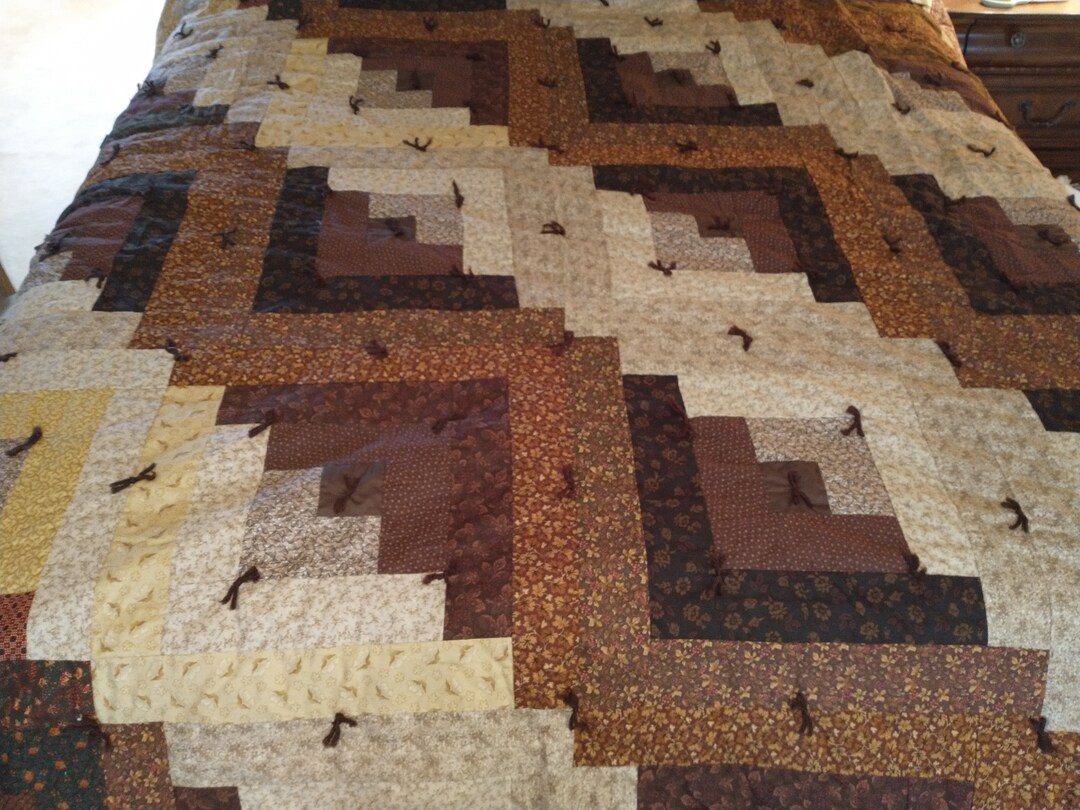 Vintage Log Cabin Plate Quilt Rose Marie Bragg - Etsy