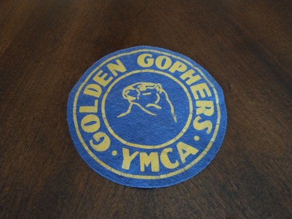 Vintage Golden Gophers YMCA Large Felt Patch - Gem