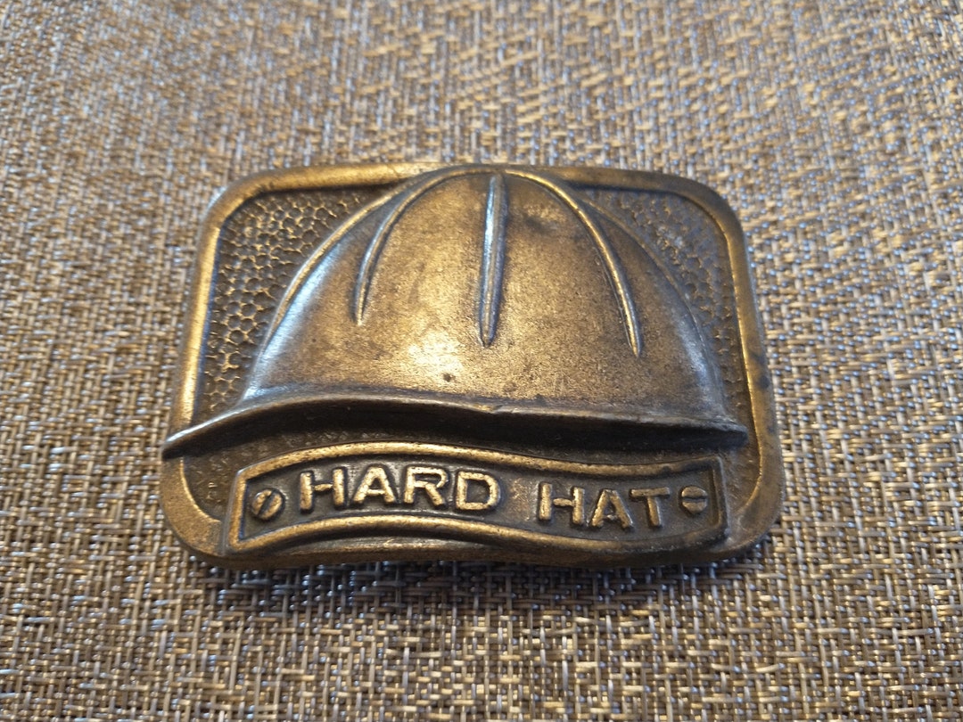 Vintage Hard Hats Belt Buckle Brass - Etsy