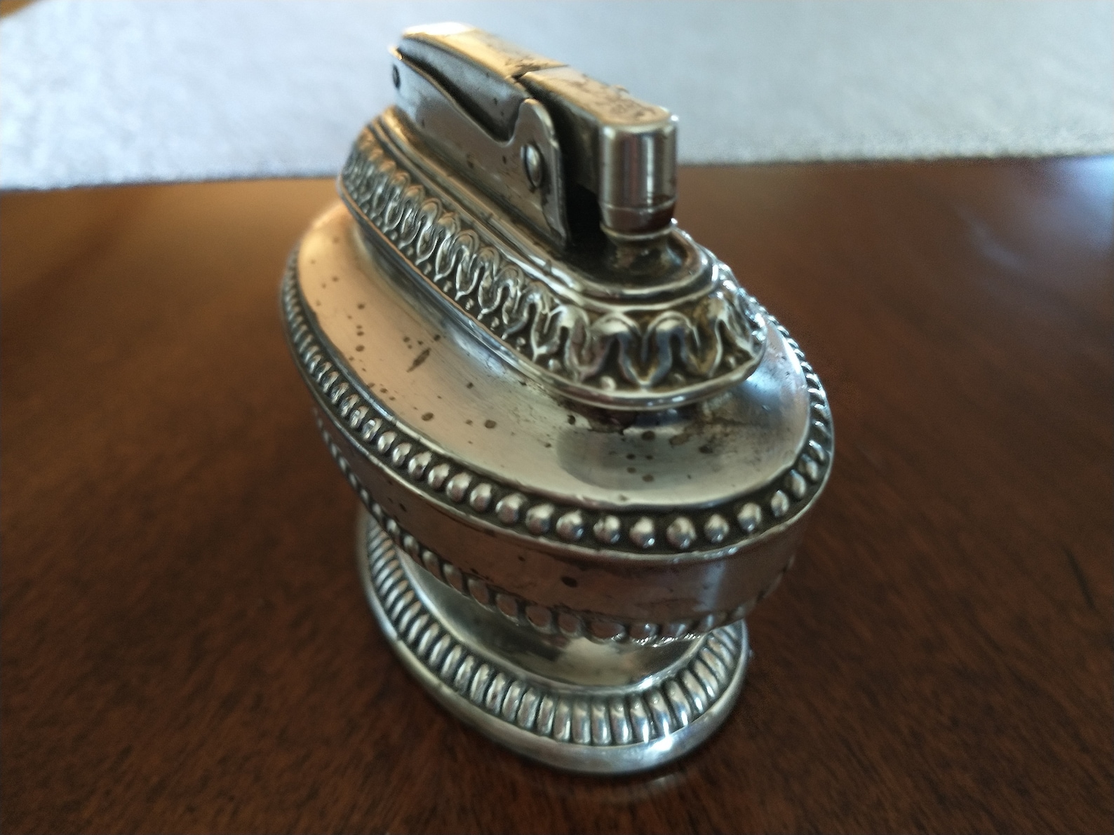 Vintage Queen Anne Ronson Table Lighter Silver Plated by Ronson Sparks ...