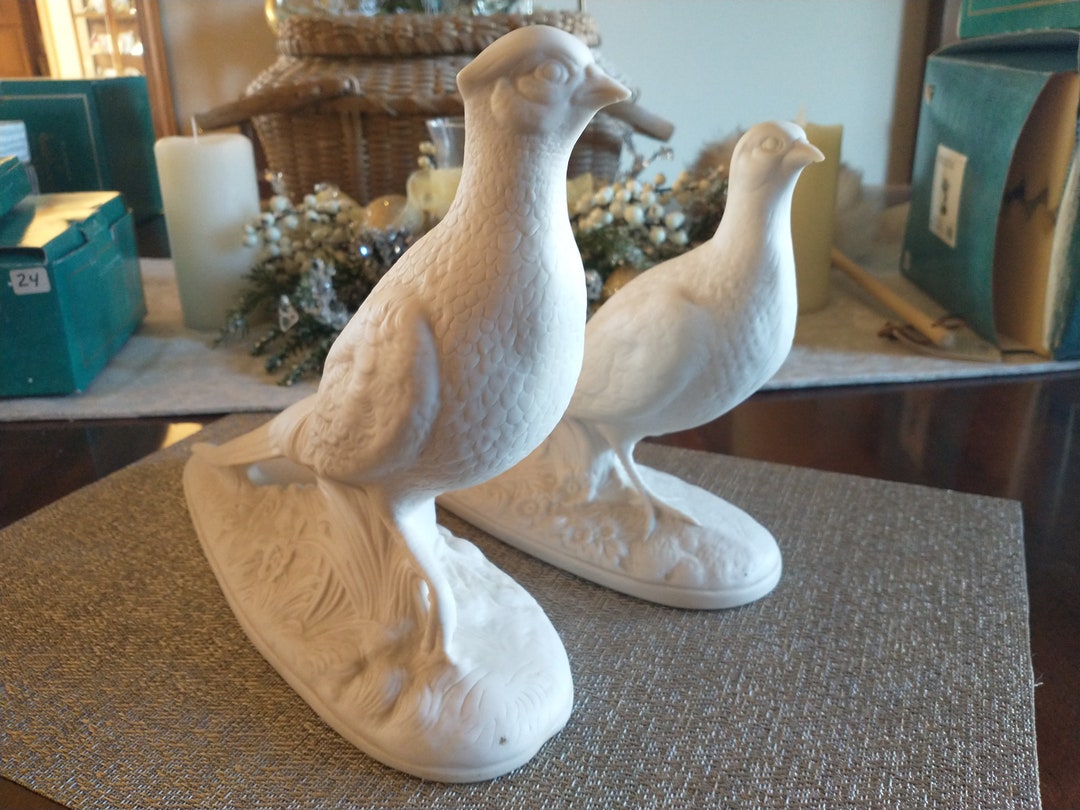 Vintage Pair of Ceramic Pheasants Made by Edgerton Pottery - Etsy