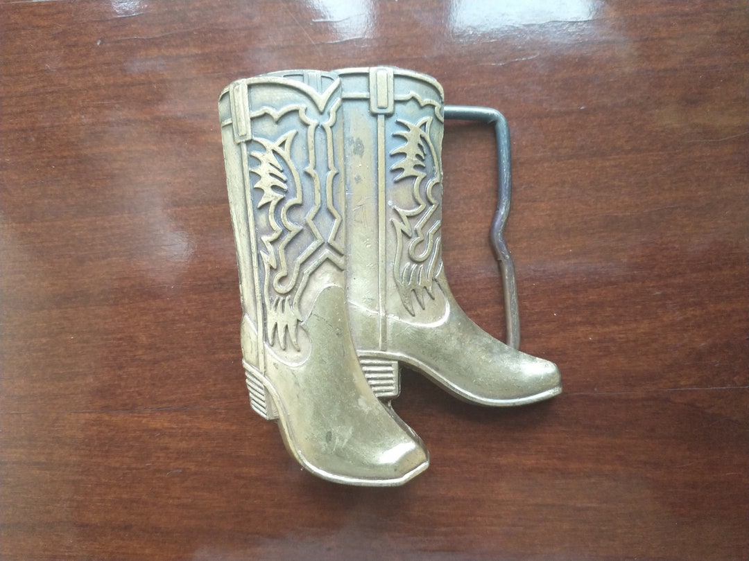 Vintage Cowboy Boots Belt Buckle - Etsy