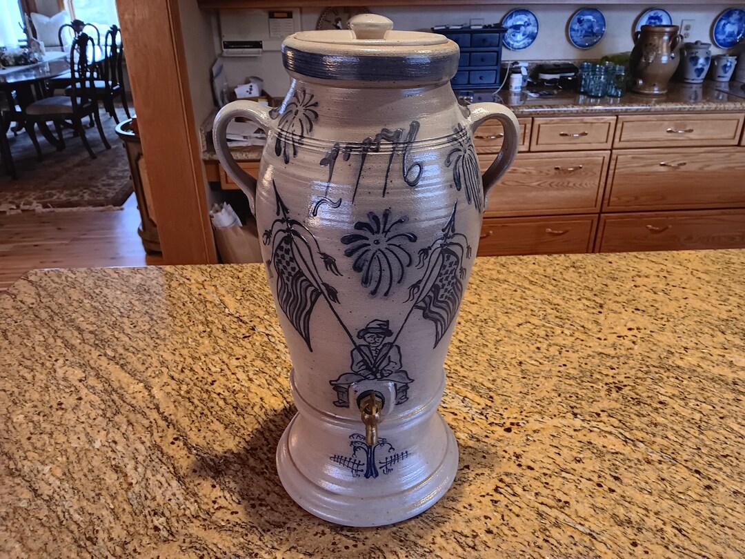 Vintage Rowe Pottery Works Stoneware Salt Glaze Water Cooler With ...