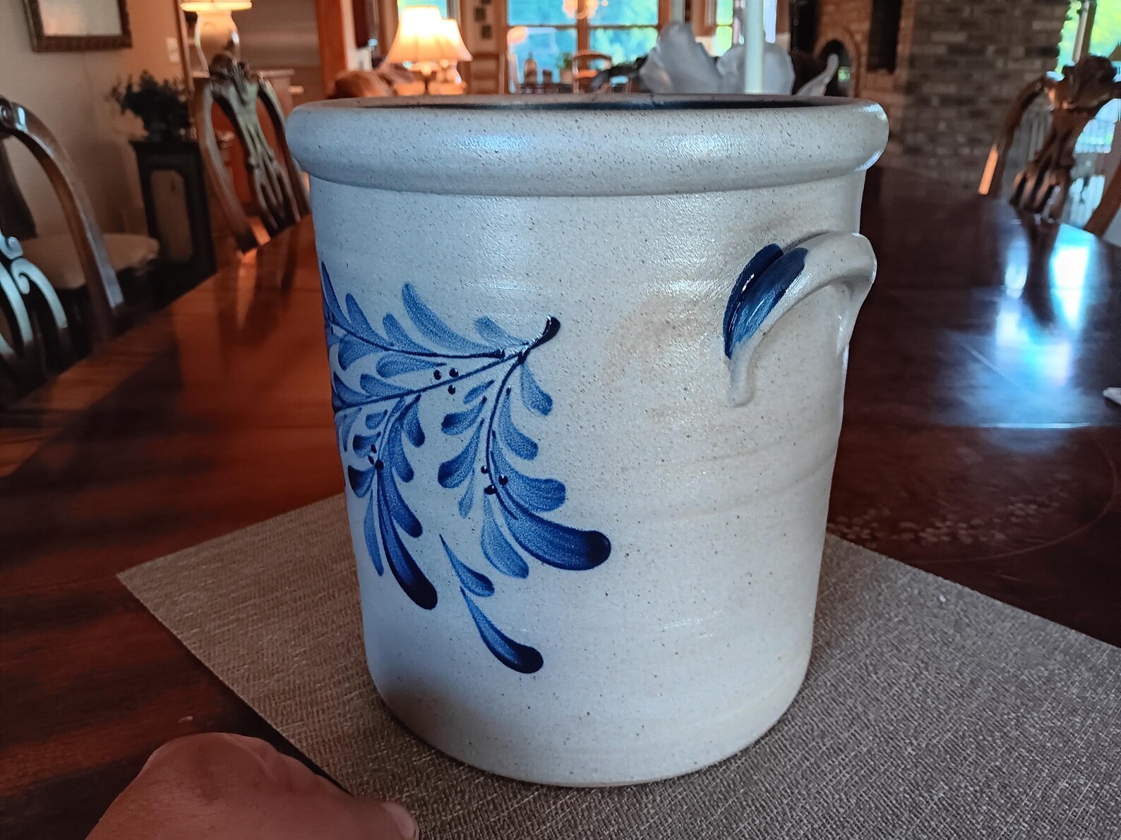 Vintage Rowe Pottery Stoneware Salt Glaze Crock Teaberry Design 2 ...