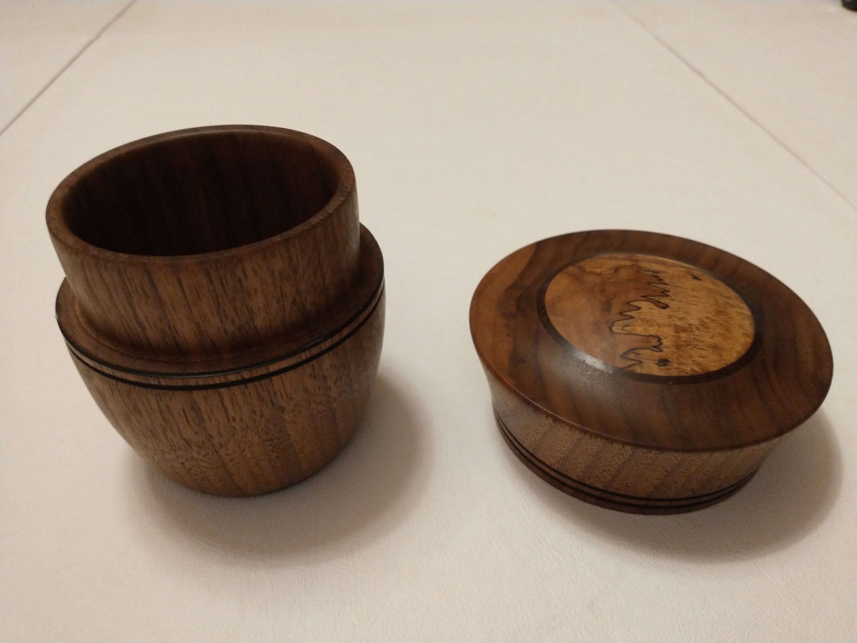 Vintage Don Isaacson Turned Wooden Box With Figured Wood Inlay | Etsy