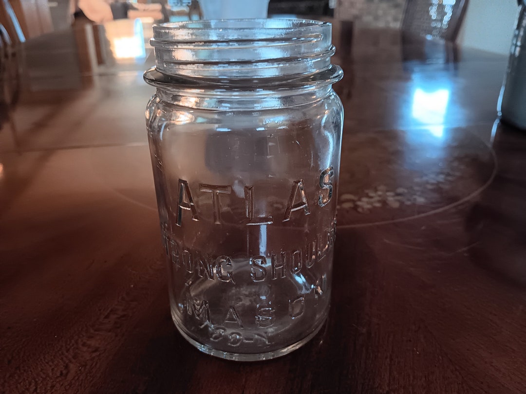 Vintage Atlas Strong Shoulder Mason Pint Jar - Etsy
