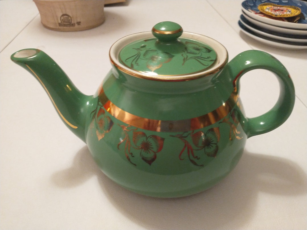 Vintage Hall China Green Teapot With Lid 6 Cup Made in USA - Etsy