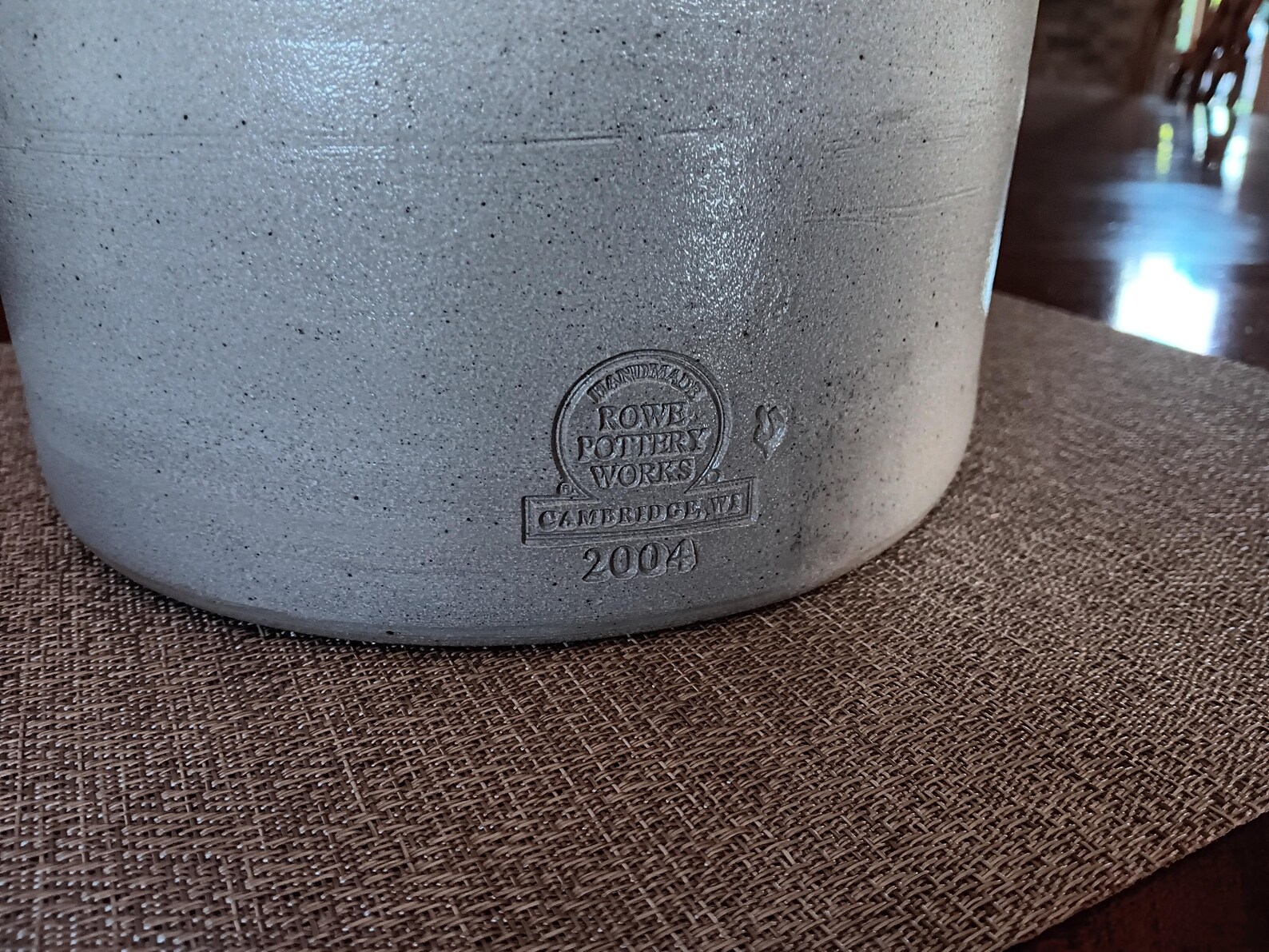 Vintage Rowe Pottery Stoneware Salt Glaze Crock Teaberry Design 2 ...