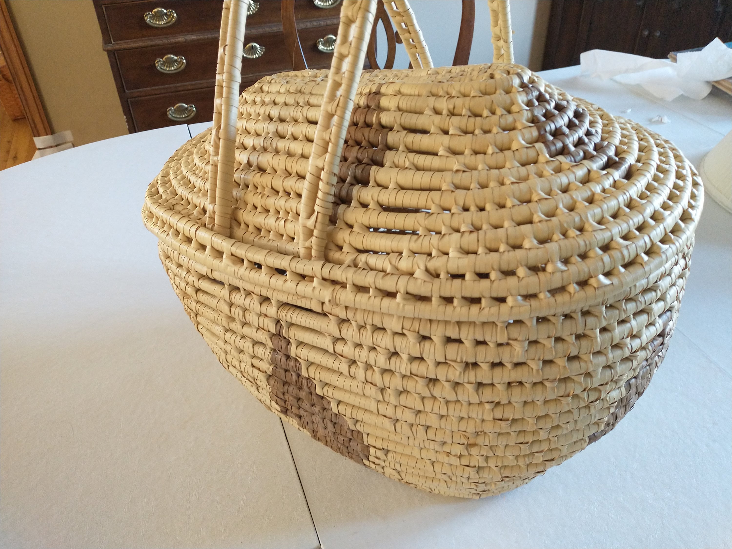 Vintage Mexican Handled Basket With Lid From Cancun 1984 | Etsy