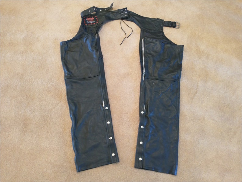 Vintage Interstate Leather Leggings Black Leather Men's Size Large ...