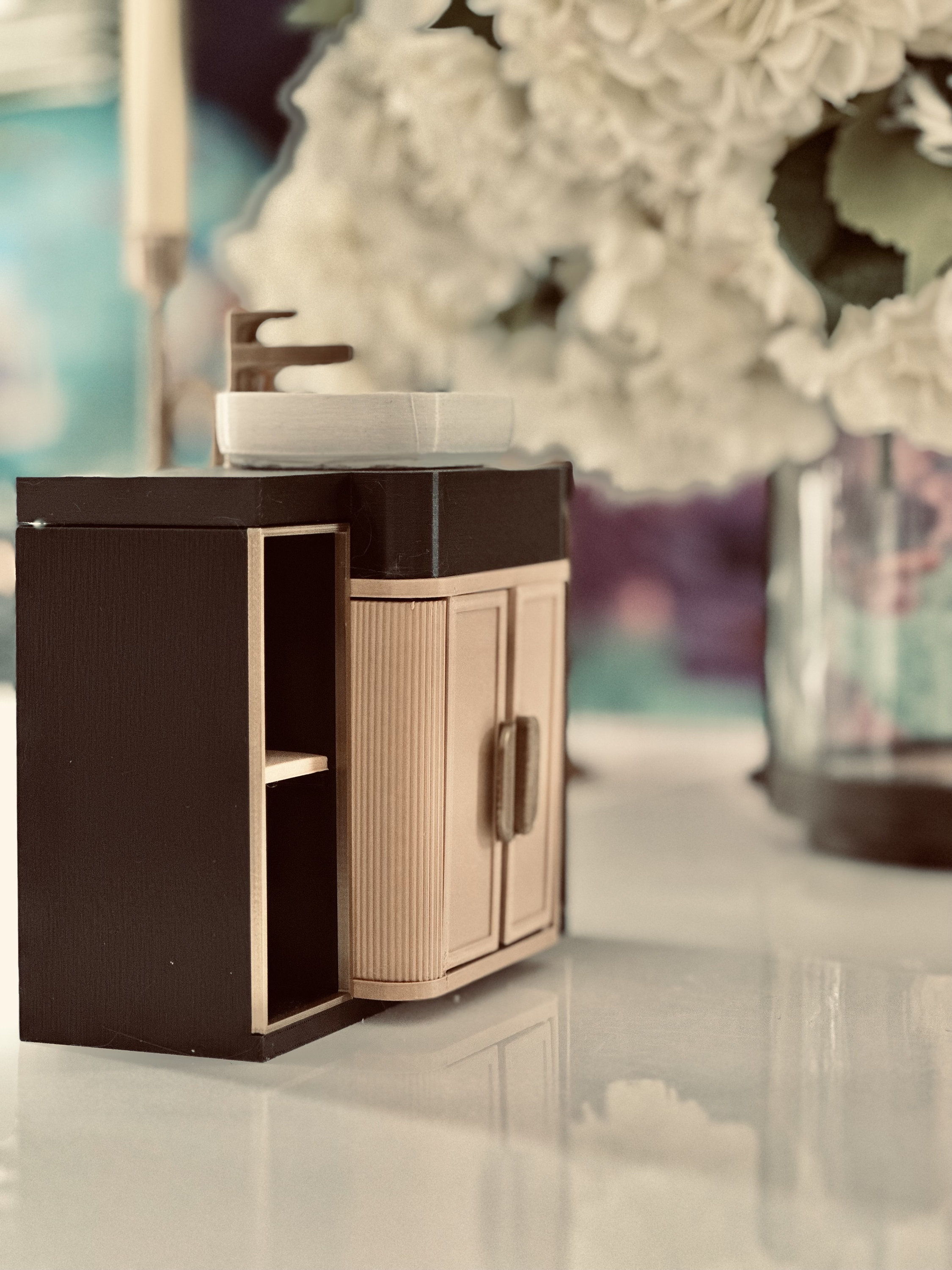 1:6 Scale Miniature Floating Bathroom Vanity Sink Cabinet. (in Stock ...