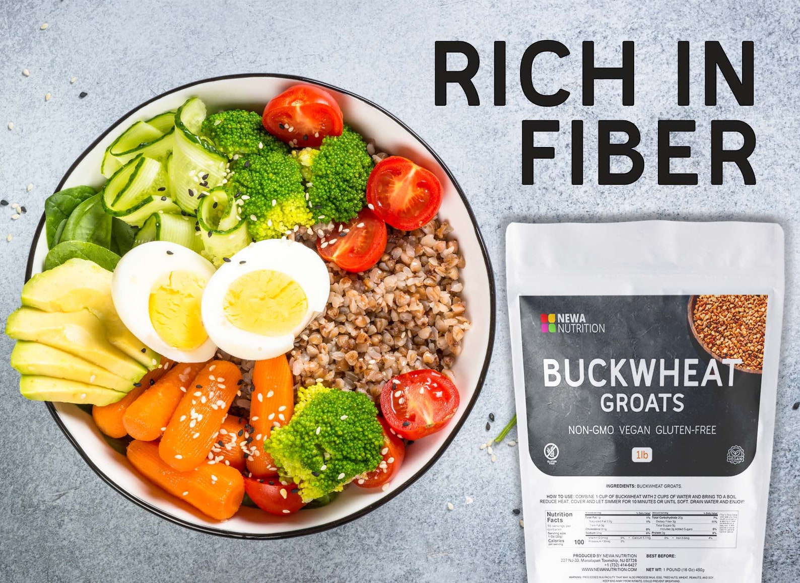 Organic Buckwheat Groats by Newa Nutrition. NON - GMO, Gluten Free ...