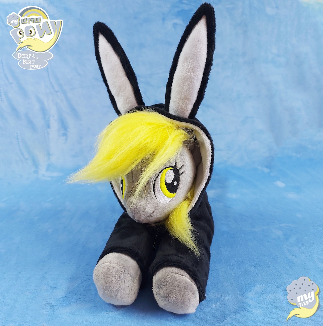 Derpy Black Bunny Hoodie - Handmade Beanie Plush - MLP - Etsy