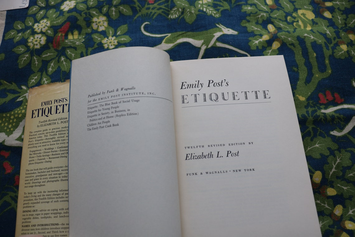 Emily Post's Etiquette Revised by Elizabeth Post 1969 - Etsy