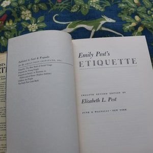 Emily Post's Etiquette Revised by Elizabeth Post 1969 - Etsy