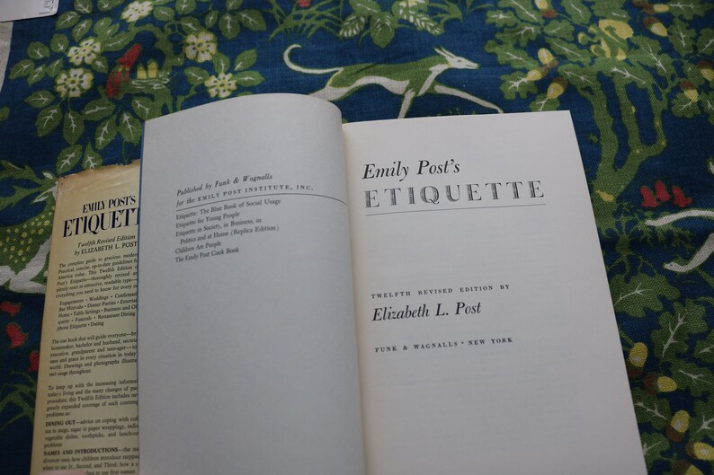 Emily Post's Etiquette Revised by Elizabeth Post 1969 - Etsy