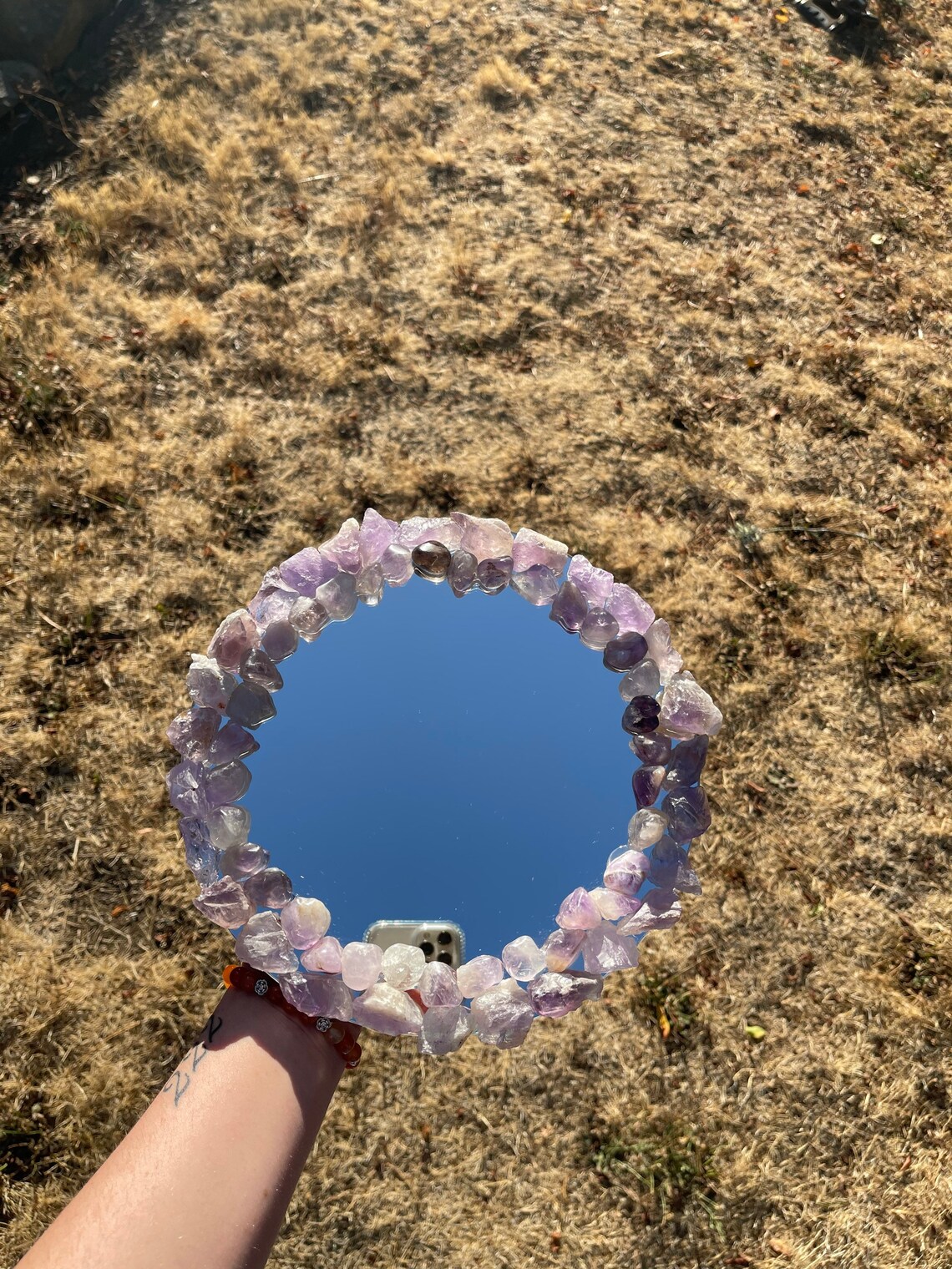 Upcycled Amethyst Crystal Mirror - Etsy