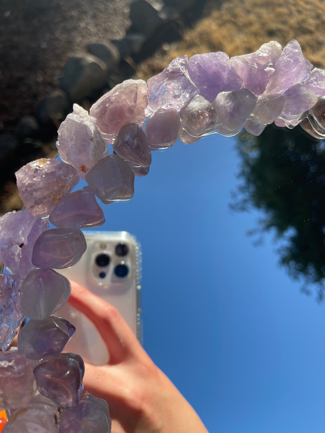 Upcycled Amethyst Crystal Mirror - Etsy