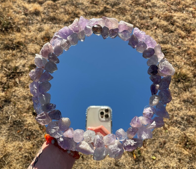 Upcycled Amethyst Crystal Mirror - Etsy