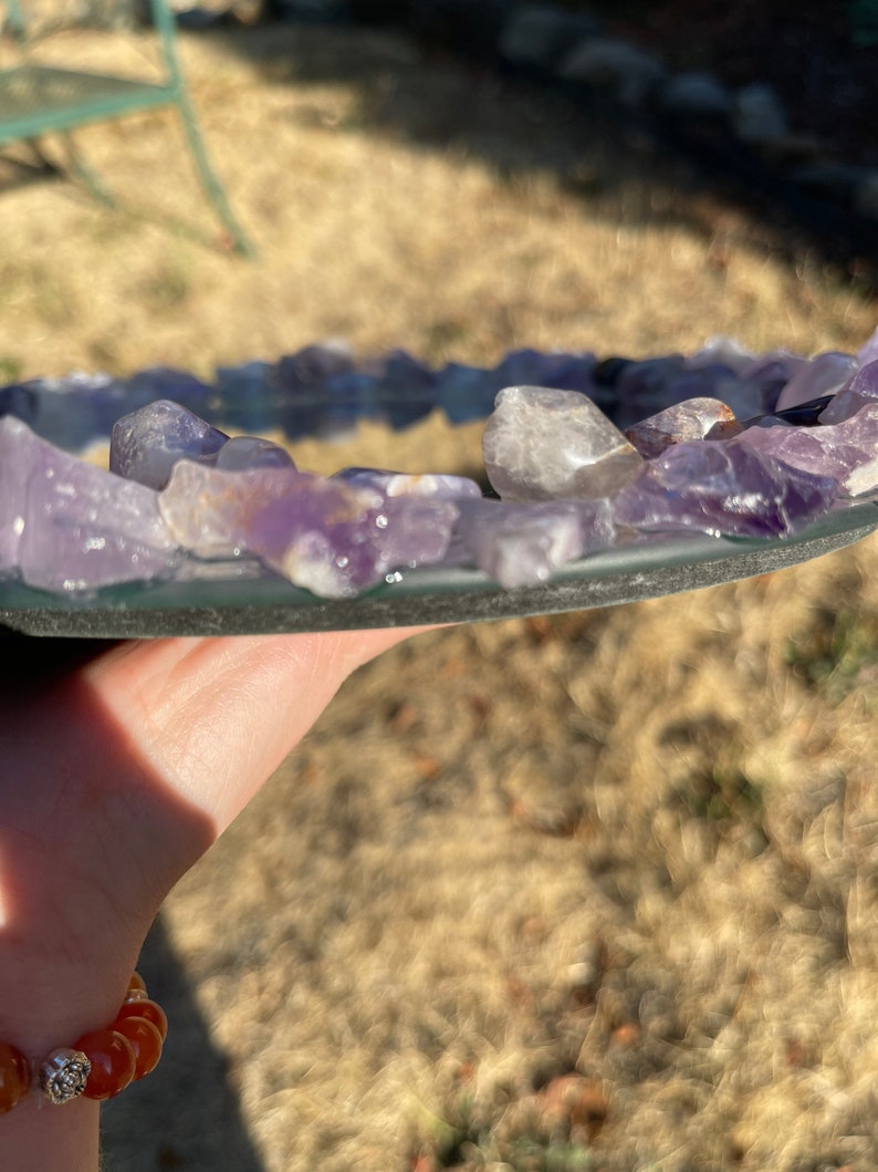Upcycled Amethyst Crystal Mirror - Etsy