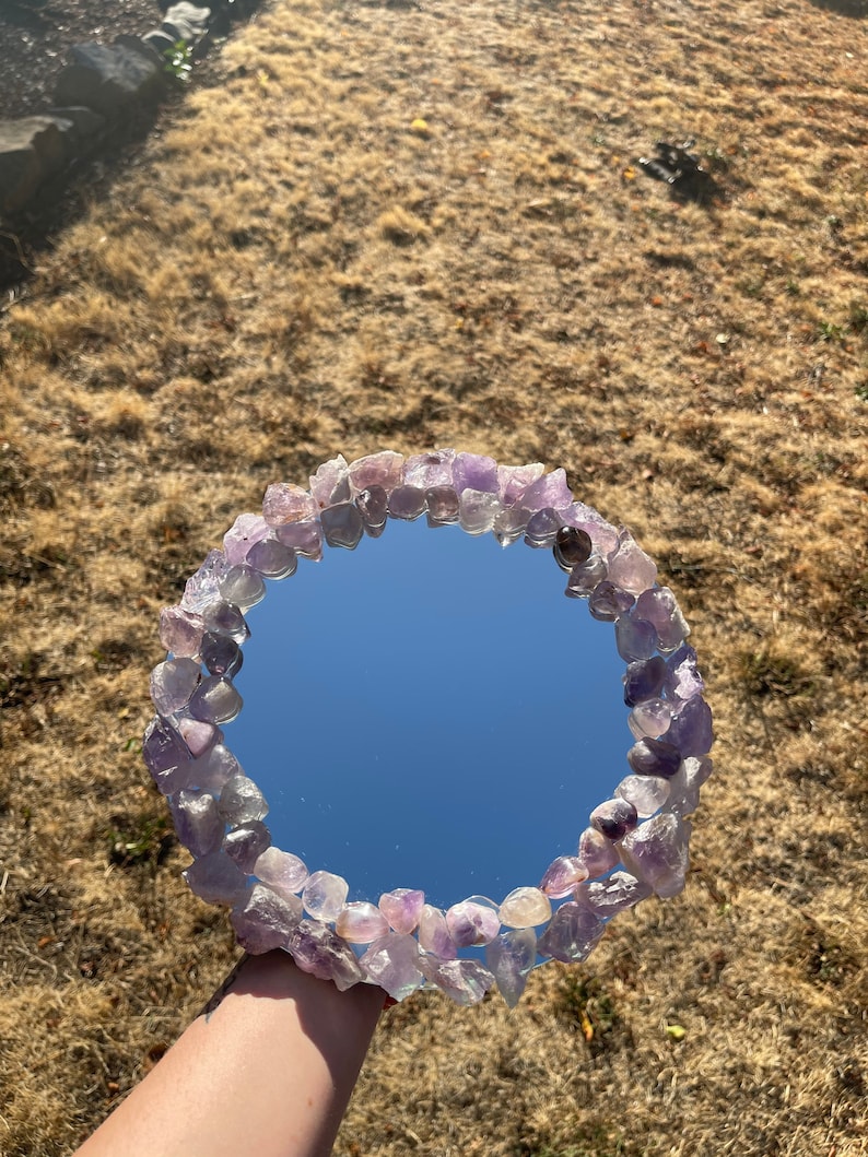 Upcycled Amethyst Crystal Mirror - Etsy