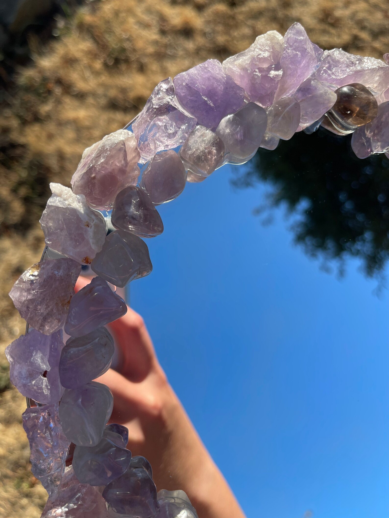Upcycled Amethyst Crystal Mirror - Etsy