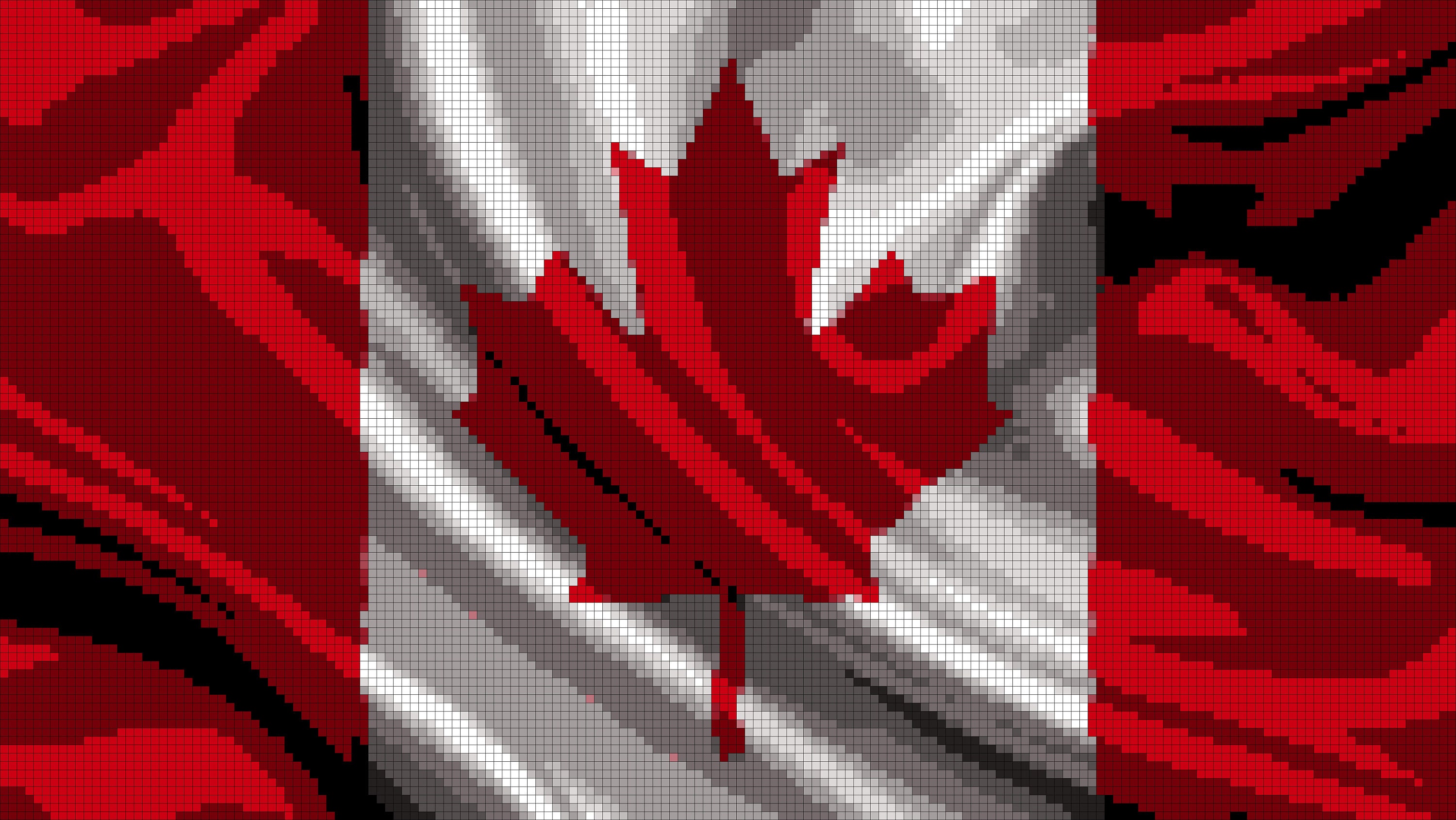 17052 cubes Canada flag wood or stone pixel mosaic wall | Etsy