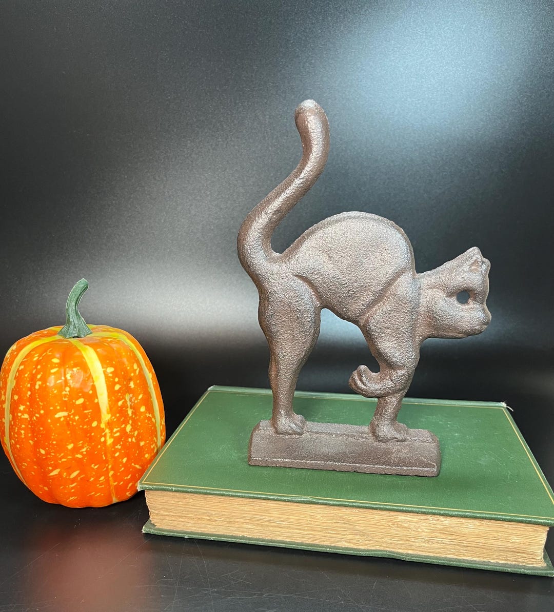 Cast Iron Black Cat Figurine Vintage Halloween Fall Witchy Decor Cat ...