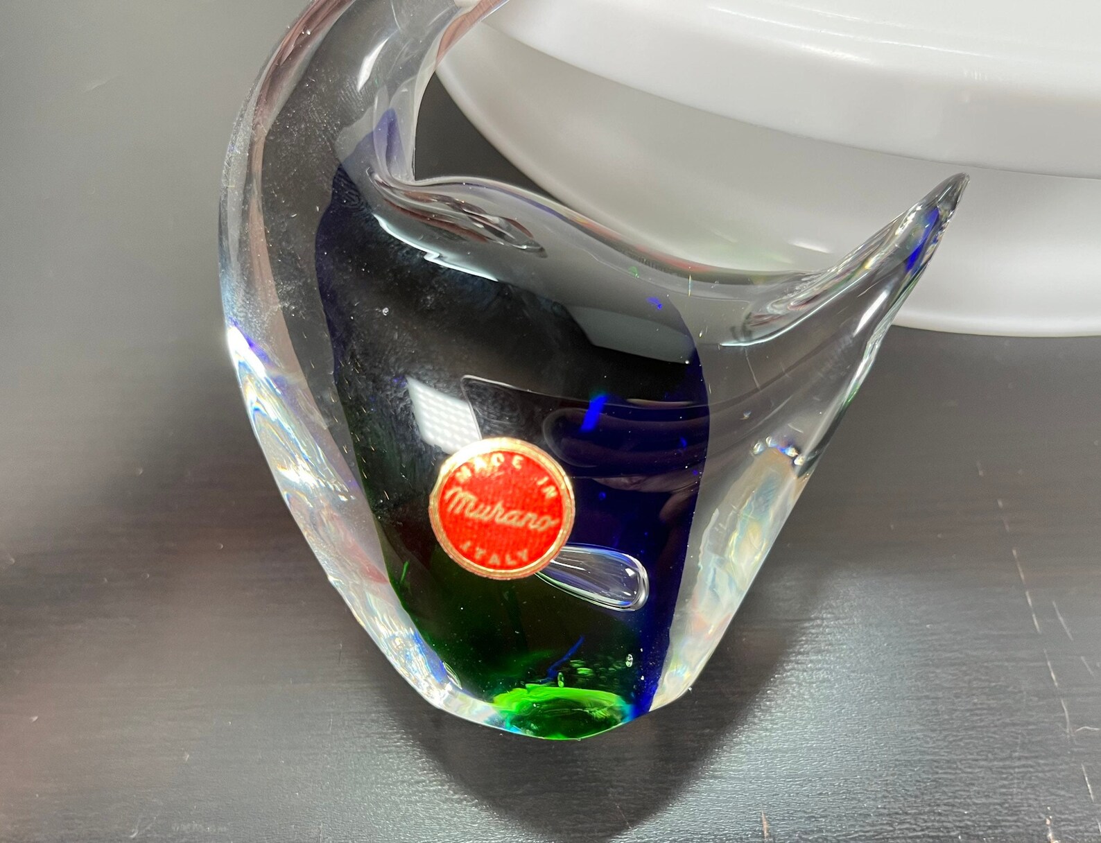 Formia Vetri Di Murano Glass Swan Italy Clear Green & Blue - Etsy