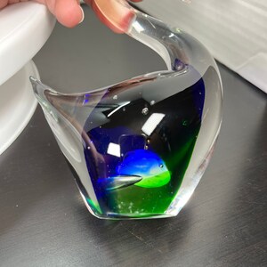 Formia Vetri Di Murano Glass Swan Italy Clear Green & Blue Original ...