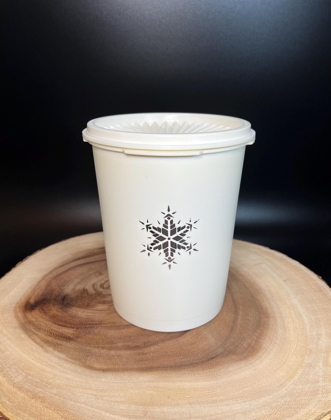 White Tupperware Servalier, Canister Silver Snowflake Design 811-13 ...