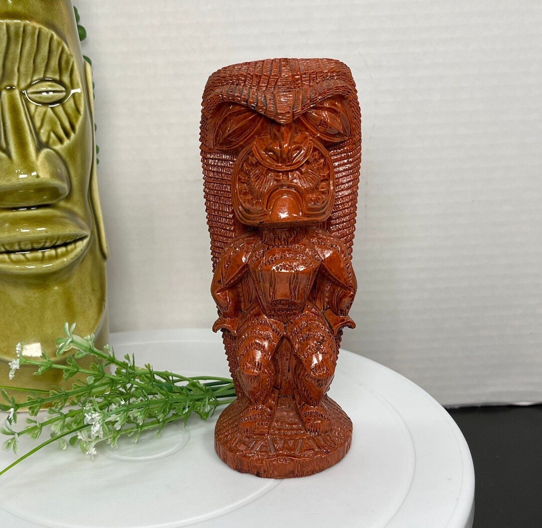 Coco Joes Hawaii Tiki God Ku God of Strength Figurine Statue Hapa Wood ...