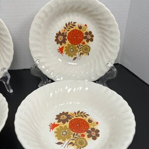 Scio Pottery Comp. Ironstone Dinnerware Tempo White Swirl 4 Pc Soup ...