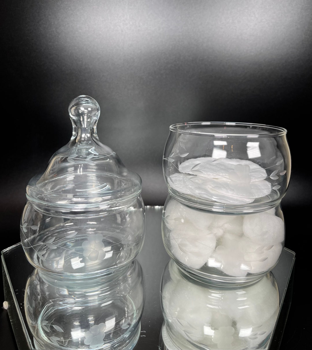 Princess House Clear 3 Tiered Stackable Glass Jars Heritage Pattern ...
