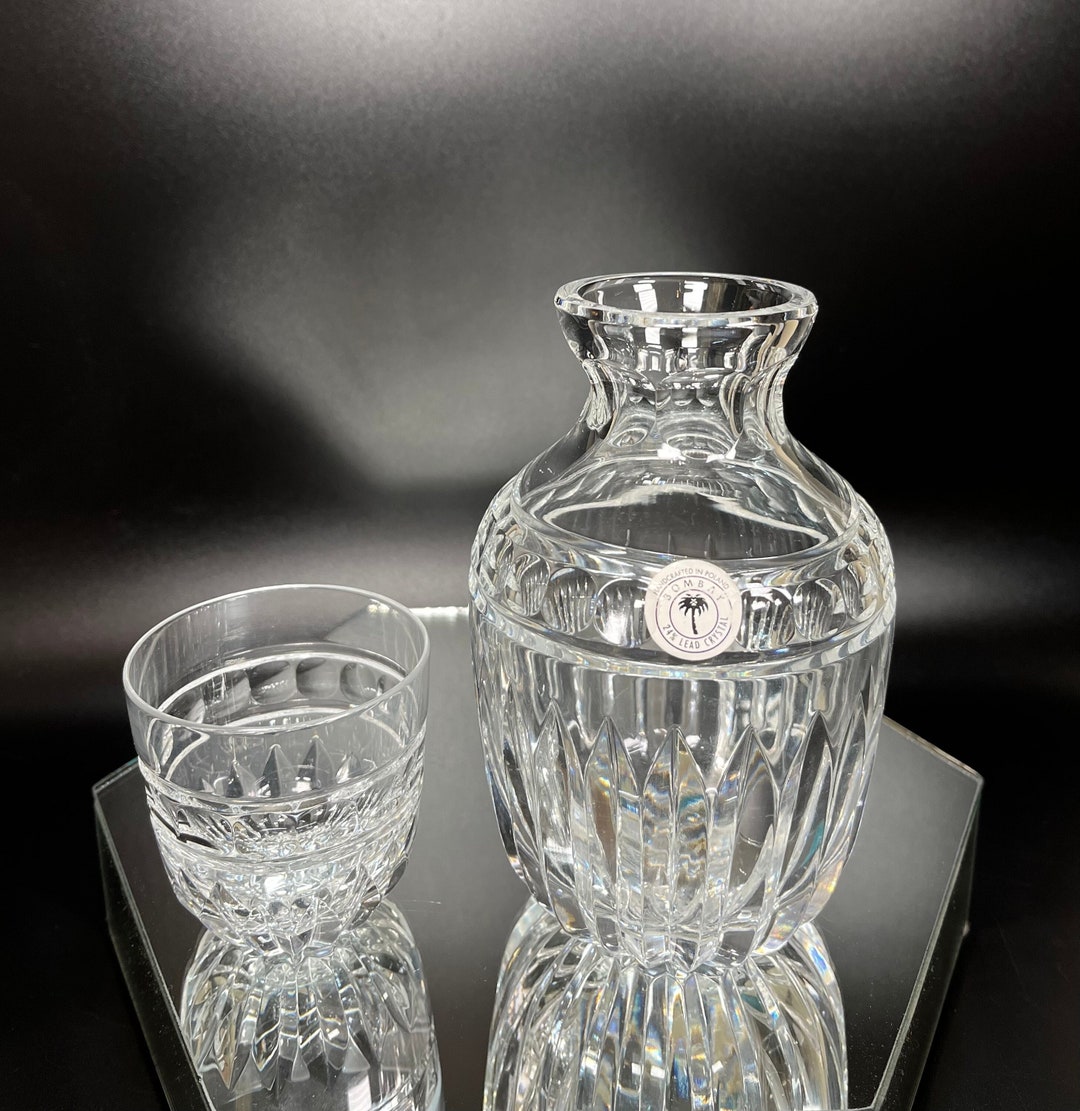 Bombay 24% Lead Crystal Glass Tumble up Bedside Water Set Handcrafted ...