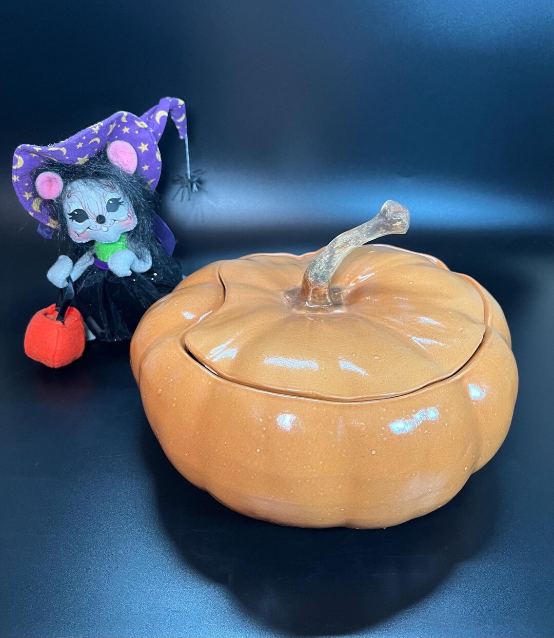 Barbara Eigen Hand Thrown Pottery Lidded Pumpkin Bowl Vintage Halloween Decor Artist Signed - Etsy