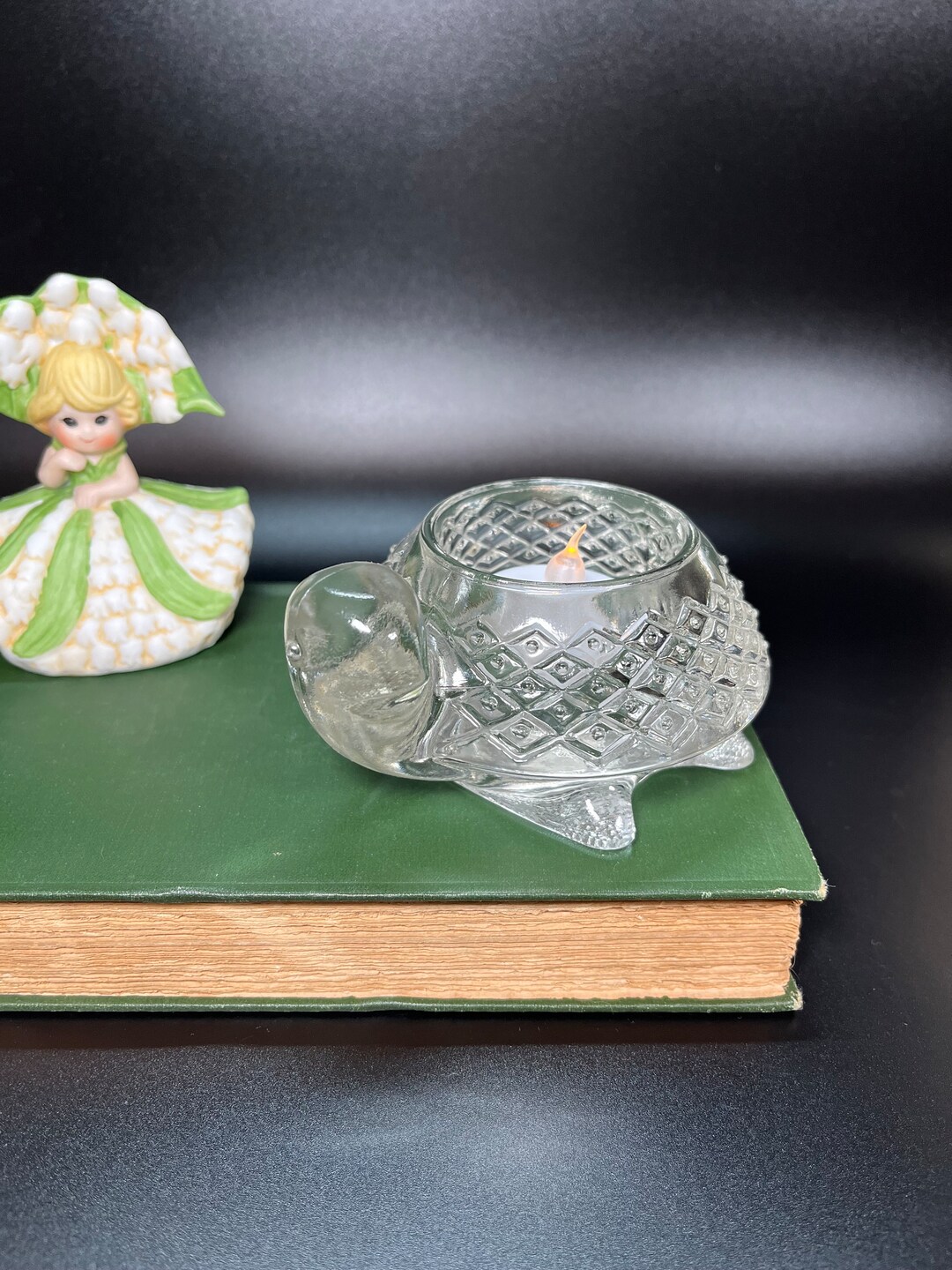 Avon Clear Textured Glass Turtle Tortoise Votive Tealight Holder ...